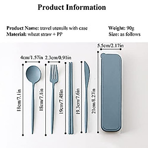 Plastic Travel Utensils, 4 Sets Plastic Spoons and Forks Set Plastic Silverware, Portable Reusable Utensils Set with Case for Lunch Box, Picnic, Travel, Camping
