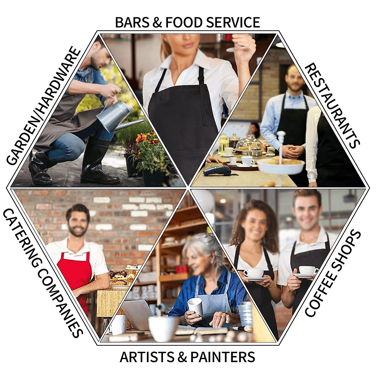 Gkyygk Donuts Gardening Aprons for Women, with Pink Splashes of Colored Sprinkles Art Aprons for Women Cute Adjustable Neck & Long Ties for Mens Adults Waitress Baker Waterproof Bib, Blue Black