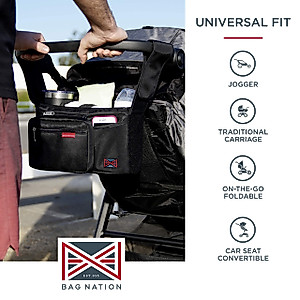 Diaper Bag Backpack and Stroller Organizer Black Bundle