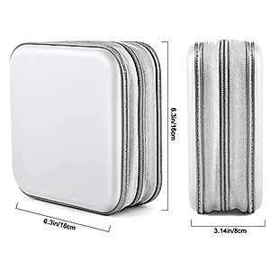 CD Case, Bivisen DVD Case Wallet Holder Binder 48 Capacity CD/DVD Cases Storage Holder Binder Organizer Wallet Book for Car Home Travel (White)