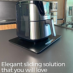 Ibyx Elegant Sliding Tray for Your Coffee Maker & Heavy Kitchen Appliances - Sturdy, Slides Easily from Under The Cabinet (Black, Medium - Wide (13” x 10.5”))