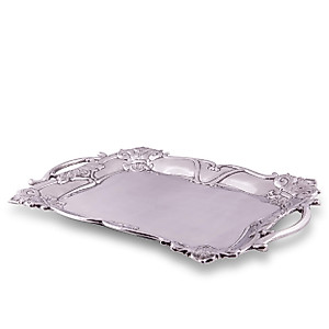 Arthur Court Designs Aluminum Fleur-De-Lis Rectangle 19 inch x 13.5 inch