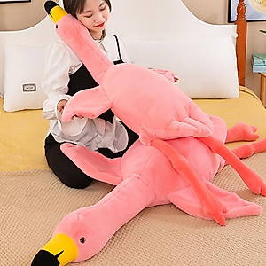 Yuthsona Pink Flamingo Stuffed Animal Plush Pillow Toys Giant Stuffed Animal Plush Doll Cozy Flamingo Plush Sleeping Pillow Gifts for Kids Birthday Decoration