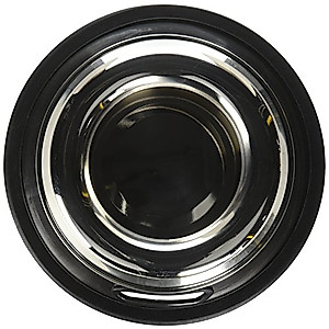 Indipets Stainless Steel Spill Proof Splash Free Dog Bowl - 16oz - Removable Cover and Easy Pick Up Grip Handle