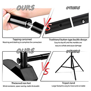 iElyiEsy Backdrop Stand Kit 8x8FT Adjustable Telescopic Display Step and Repeat Banner Stand for Party Decoration, Photoshoot, Photography, Trade Show with Carrying Bag