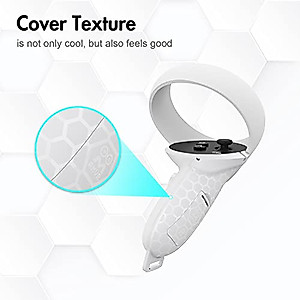 AMVR Touch Controller Grips for Oculus Quest 2 - Adjustable Leather Hand Straps with Battery Door Open Accessories, Meta Quest2 Elastic Handband Anti Throw, Relax Hands Enhance Holding