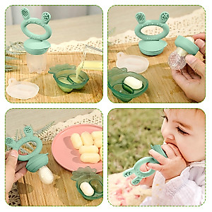 Haakaa Baby Feeder & Dinky Digits Palm Teether Combo
