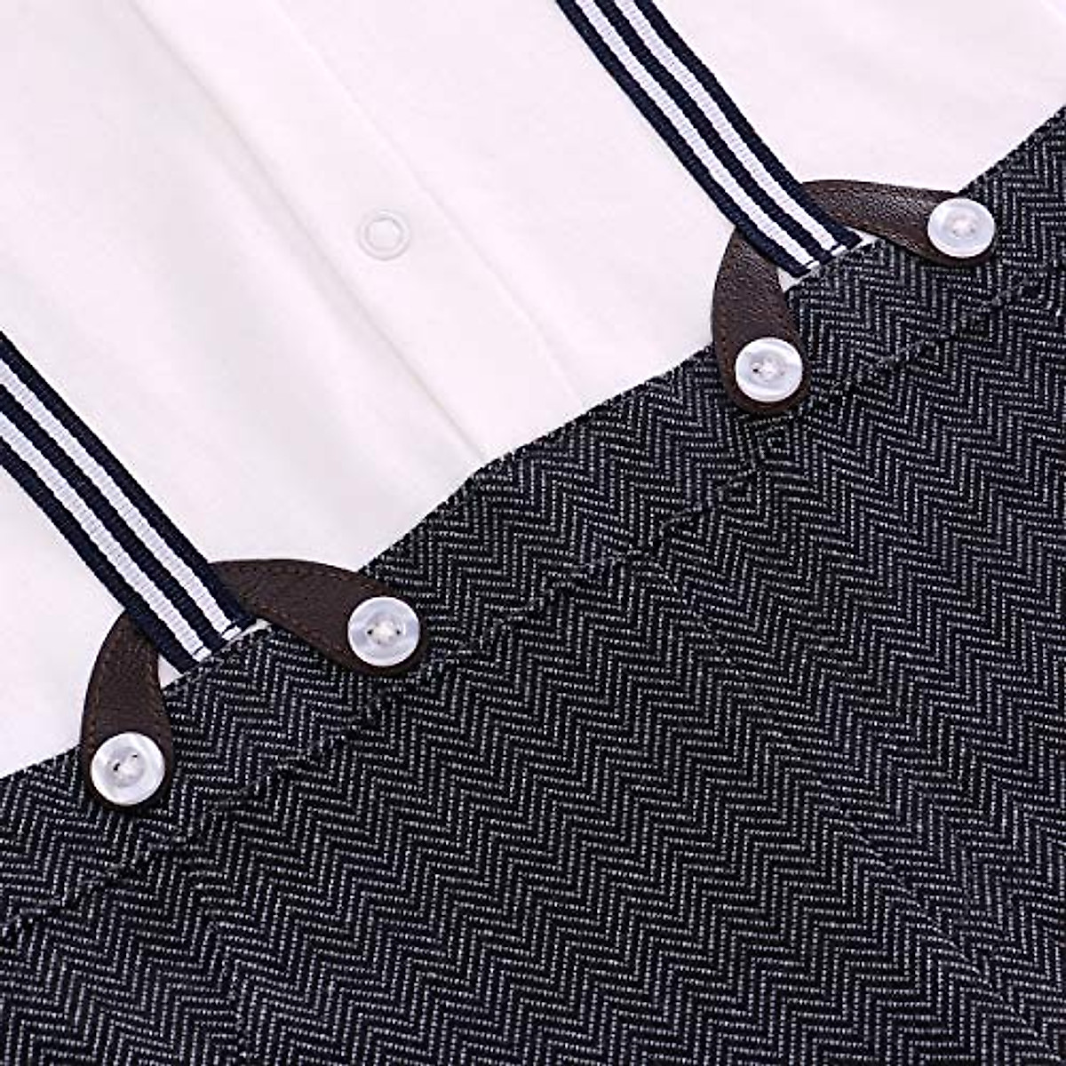 famuka Baby Boy Gentleman Romper Toddler Boys Formal Suit Party Dress One-Piece Wedding Tuxedo 0-24M (D, 0-3 Months)