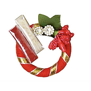 Tarini Gallery Rakhi for Brother Bhaiya Bhai Dooj Raksha Bandhan gift Rakhi Thread Rakhi Bracelet with Greeting card gift pack in pouch/Potli bag (Design 3 with Soan)