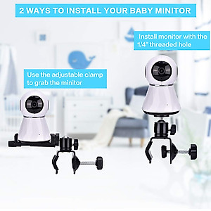 Baby Monitor Mount Bracket, Adjustable 360 Degrees Flexible Yet Sturdy Portable Baby Monitor Camera Mount Bracket