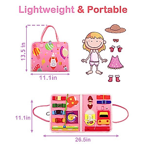 Hdiwousp Busy Board Montessori Toy for 1 2 3 4 Year Old Toddlers, Educational Activity Sensory Board Preschool Learning Fine Motor Skills Toys, Toddler Travel Toy