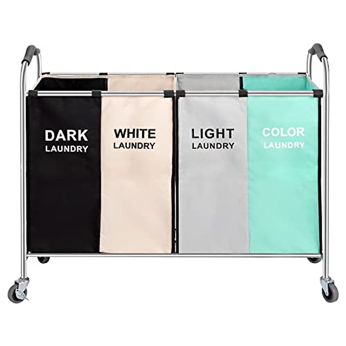 320L Laundry Basket Sorter, 4 Section Laundry Hamper Bag Closet Storage Organizer for Dirty Clothes in Laundry Room Bedroom Storage Organization (4-Section GREEN)