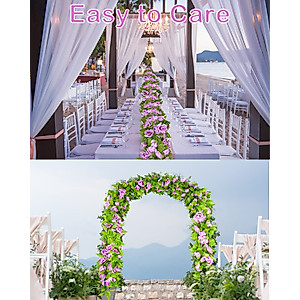 10 Pack/78.7 FT(Total) Flower Garland Rose Vine, SHITIME Lifelike Silk Artificial Hanging Flower Vines Rose Garland for Wedding Arch Bedroom Party Home Garden Wall Hotel Office Decor (Purple)