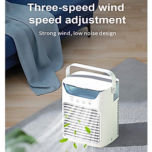 Personal Air Cooler Portable Air Conditioner, 3 in 1 Air Cooling Fan with 3 Wind Speeds, Large Water Tank, Colorful Night Lights, 6H Timer, Evaporative Air Cooler for Bedroom Home Office