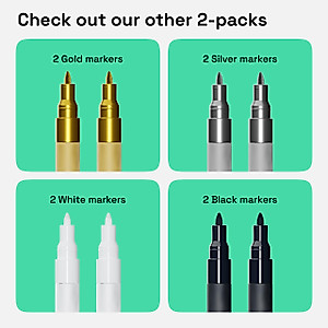 ARTISTRO 2 White Acrylic Paint Markers - 0.7mm Extra Fine-Tip Paint Pens - Perfect for Crafting, Art Projects, & More