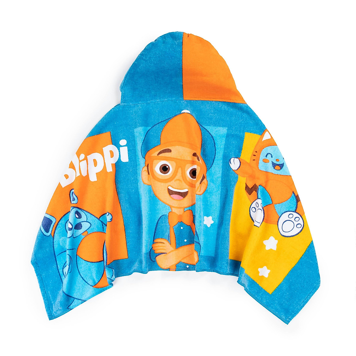 Jay Franco Blippi Bath Pool Beach Hooded Towel - Super Soft & Absorbent Kids Blue Cotton Towel