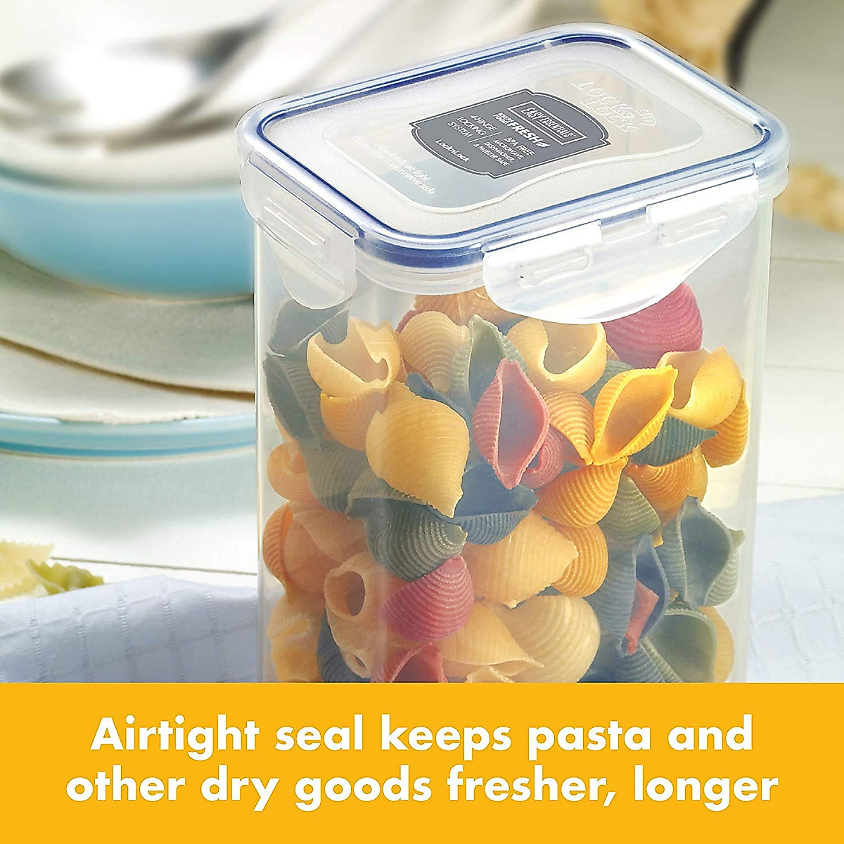 LocknLock Easy Essentials Pantry Rectangular Food Storage Container, 5.5 Cup - Clear