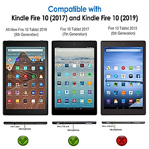 JETech Case for Amazon Fire HD 10 Tablet 10.1" (7th / 9th Generation, 2017 Release / 2019 Release, NOT for 11th / 5th Generation, 2021 Release / 2015 Release) Smart Cover with Auto Sleep/Wake (Black)