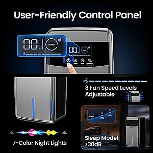 AlohaAir Dehumidifier for Home with Drain Hose, 95 OZ Dehumidifiers for Room, Quiet, Aromatherapy, Timer, Auto Shut-off, Dehumidifiers for Bathroom, Bedroom, Closet, RV & Basement