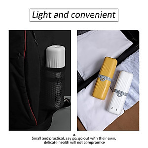 Travel Toothbrush Case, Multifuction Wall Mounted Toothbrush cup,Portable Toothbrush Holder for Travel,Camping,School,Home(Yellow)