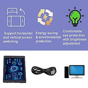 3.5in pc case Screen, IPS USB Mini Screen, PC Temperature Display AIDA64 PC CPU Data Monitor Sensor Panel Monitor,PC Computer Temp