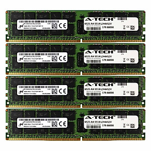 A-Tech Micron IC DDR4 64GB Kit 4X 16GB 2Rx4 PC4-17000 Dell PowerEdge R730xd R730 R630 T630 R430 R530 C4130 SNP1R8CRC/16G A7910488 A7945660 370-ABUK SNP1R8CRC/16G-A1 1R8CR RDWTP 01R8CR Memory RAM
