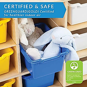 ECR4Kids Scoop-Front Storage Bins, Easy-to-Grip Design Storage Cubbies, Kid Friendly and Built to Last, Pairs with ECR4Kids Storage Units, 10-Pack, Blue