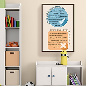 LOLUIS Mental Health Educational Poster, Therapy Counselor Office Classroom Wall Art Decor, Spanish Circle of Control Poster (Unframed 11"x17", Cosas Que Puedo Controlar)