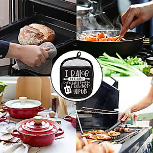 ZJXHPO Baking Gift Oven Pads Pot Holder I Bake Because Punching People is Frowned Upon Hot Pads (Frowned Upon)