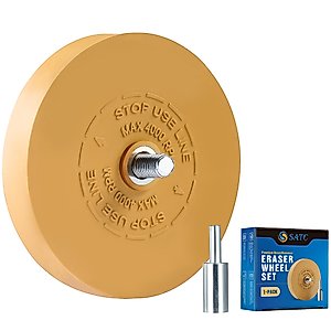 S SATC Decal Eraser Wheel Pin Stripe Removal Tool 1 Pack Adhesive Remover Wheel with Pad & Adapter Graphics Removal Tool Eraser