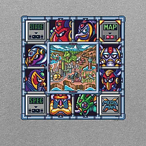 Pop Threads Mega Man X Stage Select Megaman Video Gaming Youth Kids Girl Boy T-Shirt Sport Grey XS