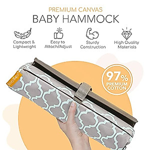 Binxy Baby Shopping Cart Hammock for Infants and Toddlers, Cart Seats for Babies, for All Car Seat Models, Grocery Cart Hammock for Baby, Capacity of up to 50 lbs, Gray and Aqua