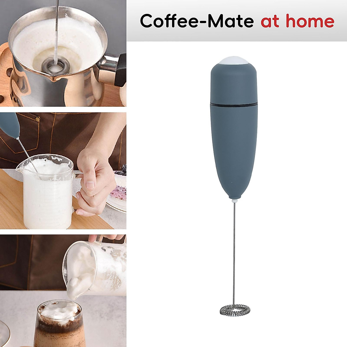 YANDEA Milk Frother Wand, Handheld Drink Mixer, Coffee mixer, Electric Mini Coffee Foam Maker for Lattes, Cappuccino, Matcha, Hot Chocolate&Coffee Creamer, Battery Operated handheld frother whisk