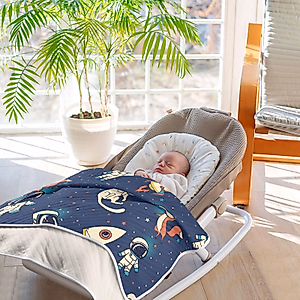 WELLDAY Baby Blanket for Boys Girls - Cute Cosmic Pattern Blankets, Unisex Soft and Comfor Children Blanket for Children Sound Sleep Boys and Girls Gifts 30 x 40 Inch