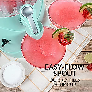 Nostalgia 128-Ounce Margarita Maker & Slushie Machine, Makes One Gallon Frozen Drinks, Stainless Steel Flow Spout and Carry Handle, Creamy Texture, Double Insulated, Easy Clean, 1 gallon, Aqua