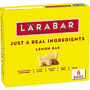 Larabar Lemon Bar, Gluten Free Vegan Fruit & Nut Bar, 1.6 oz Bars, 6 Ct