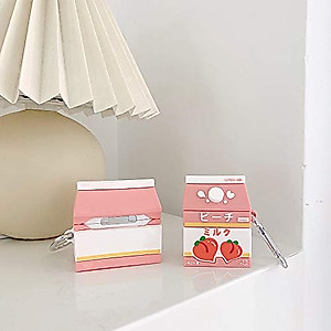 Ahnspiceo Case for AirPods Pro, 3D Cute Cartoon Funny Cover Candy Food Drink Soft Silicone Design，Accessories with Keychain,for Girls Boys Teens Kids Dedicated AirPods Pro Case (Peach Drink Pro)