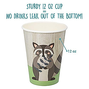 Woodland Animal Birthday Party Supply Set | Super Cute, All-In-One 120 Piece Set Includes Plates, Cups, and Napkins | Serves 24 Guests | Forest Creature Theme Perfect for Birthdays or Baby Showers