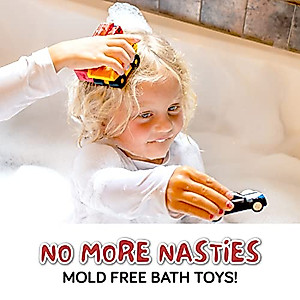 No Hole Bath Toys for Babies and Toddlers, Car Mold Free Bath Toys, Bath Toys no Mold for Tub, Beach, Pool, BPA-Free, Safe, Fun Infant Baby Bath Toys No Holes 0 1-3 6 12 18 Month