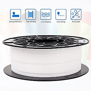 ENOMAKER PETG Filament 1.75mm White 1kg(2.2LBS) with Supper Good Layer Bonding Improved PETG for FDM 3D Printer Such as Creality Ender 3 Pro V2, CR-10/V2/V3, Voxelab Aquila etc.