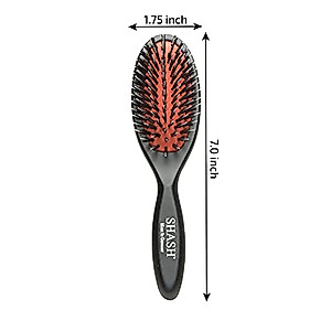Since 1869 Hand Made In Germany - Nylon Boar Bristle Brush Suitable For Normal to Thick Hair - Gently Detangles, No Pulling or Split Ends - Softens and Improves Hair Texture, Stimulates Scalp (Small)