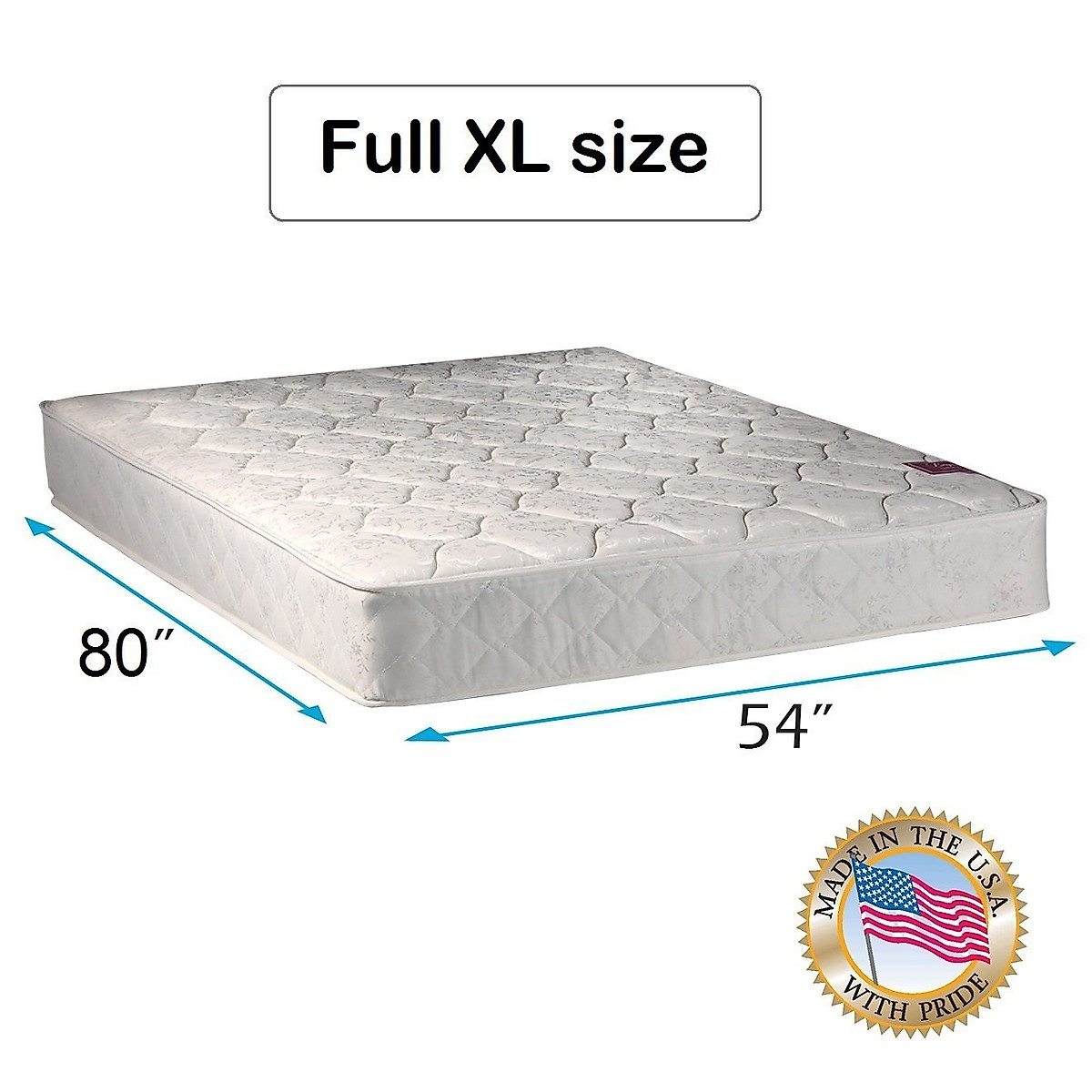 Dream Solutions USA American Legacy Medium Firm Innerspring Full XL Mattress Only with Mattress Cover Protector Included - Fully Assembled, Orthopedic, Spine Support and Longlasting Comfort