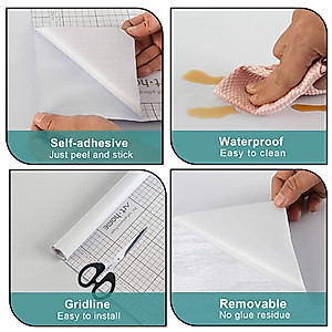 Arthome 17"x120" White Contact Paper, Peel and Stick Matte Wallpaper, Self Adhesive Decorative Vinyl Paper for Countertop, Cabinet, Table, Shelves, Furniture Renovate and Wall Covering Decoration