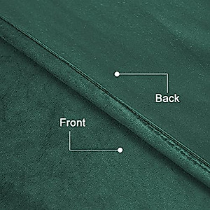 PLEASANT BOULEVARD | Velvet [2 Panels] Elegant Living Room Bedroom Window Drape Curtain, Grommet Eyelet Style (52 x 84in, Dark Green)