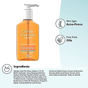 Neutrogena Oil-Free Acne Fighting Face Wash, Daily Cleanser with Salicylic Acid Acne Treatment, 9.1 Fl Oz (Pack of 3)