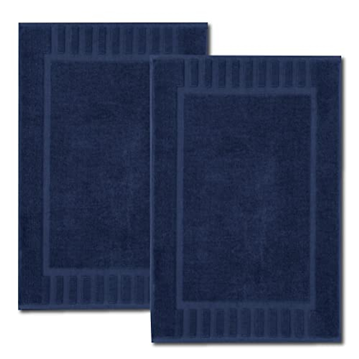 White Classic Luxury Hand Towels | 6 Pack Luxury Bath Mat | 2 Pack and Luxury Bath Sheet Towels | 2 Pack Bundle (Navy Blue)