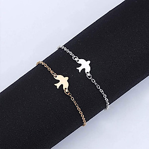 Olbye Dove Bracelet Flying Bird Bracelet Hand Chain Body Jewelry for Women (Silver)