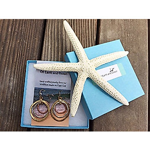 Handmade Sunrise Tricolor Dangle Earrings - Burnished Circles, Copper, Brass and Silverplated