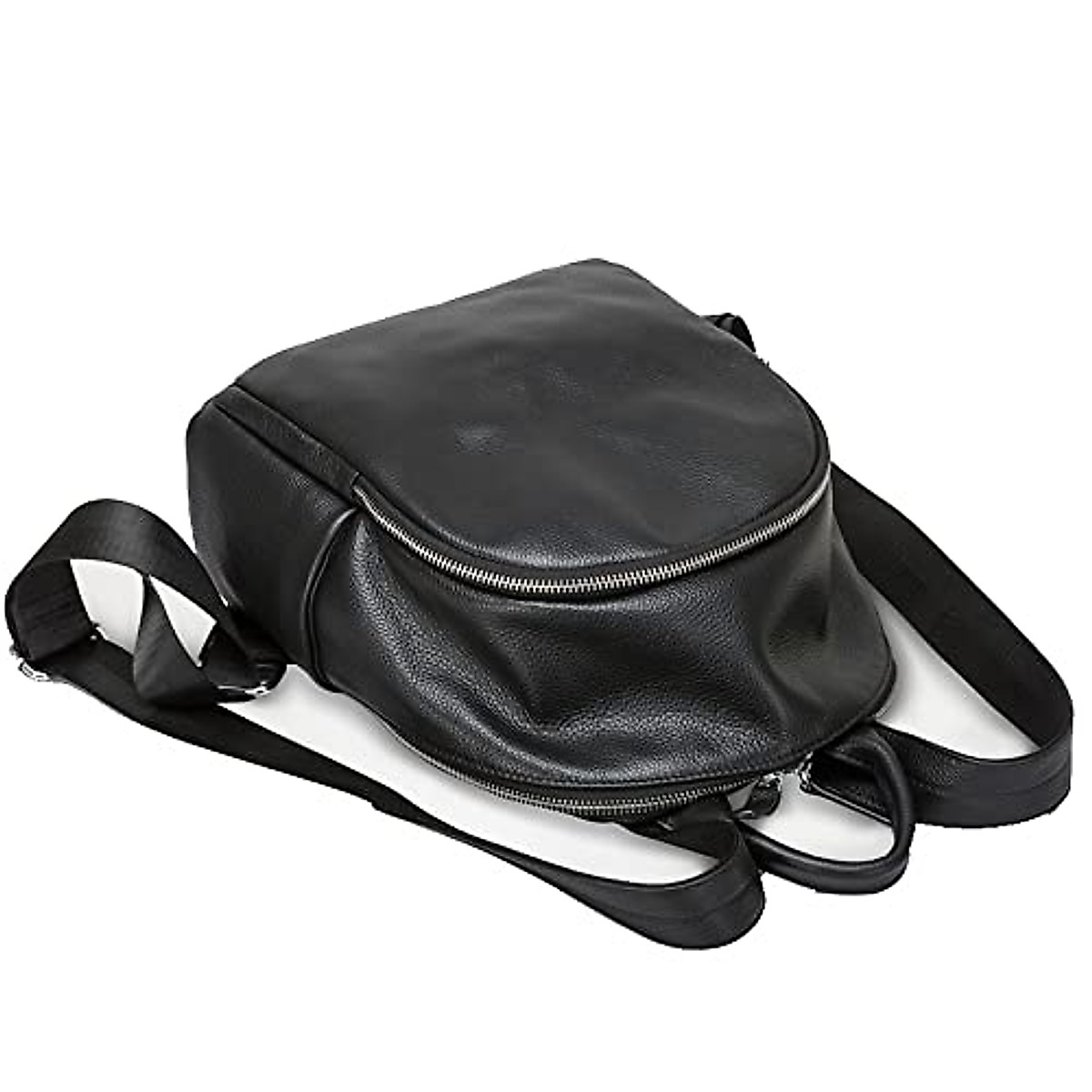 Girlfeel Genuine Leather Women's Fashion Backpack Purses Multipurpose Design Travel bagBusiness Work Bag for Men/Women-Black