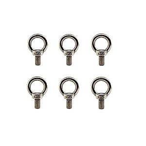 304 Stainless Steel M10 Lifting Rigging Eyebolt Ring Shaped with Standard Length of Thread Pack of 6 pcs